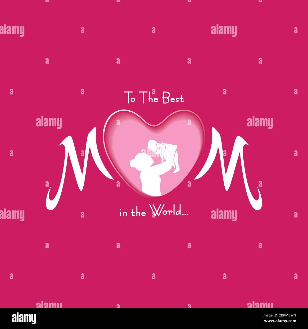Illustration Of Happy Mother`s Day Greeting Banner Or Poster Best Mom